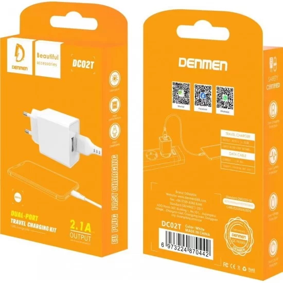 Charger Denmen USB To USB Micro DC02V