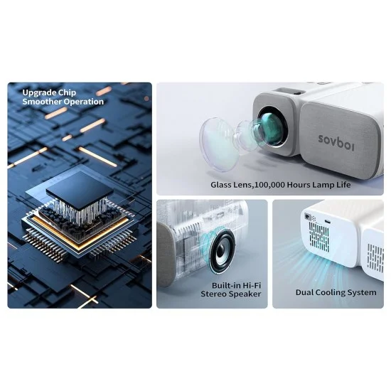 Projector Sovboi Vb1 100000H Led Wifi , Usb , Hdmi