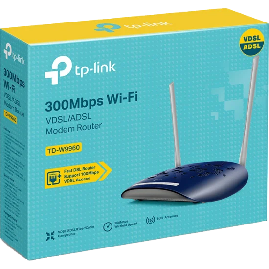 Router Tp-Link Wireless N Vdsl/Adsl 300Mbps Td-W9960